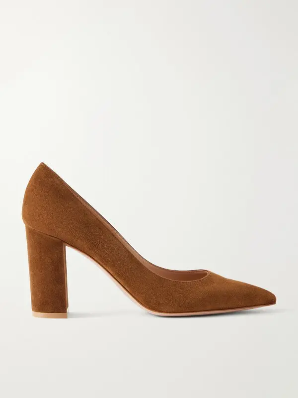 GIANVITO ROSSI Piper 85 Suede Pumps - Brown