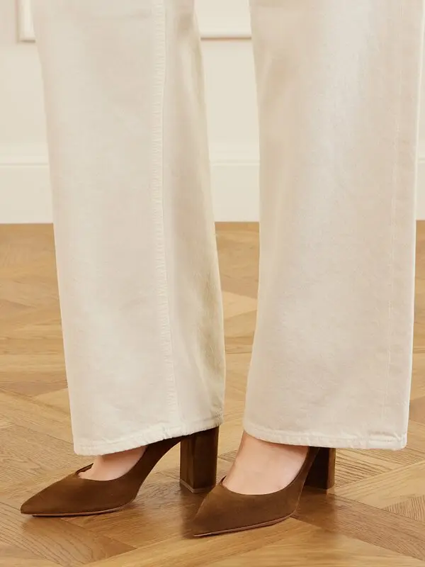 GIANVITO ROSSI Piper 85 Suede Pumps - Brown