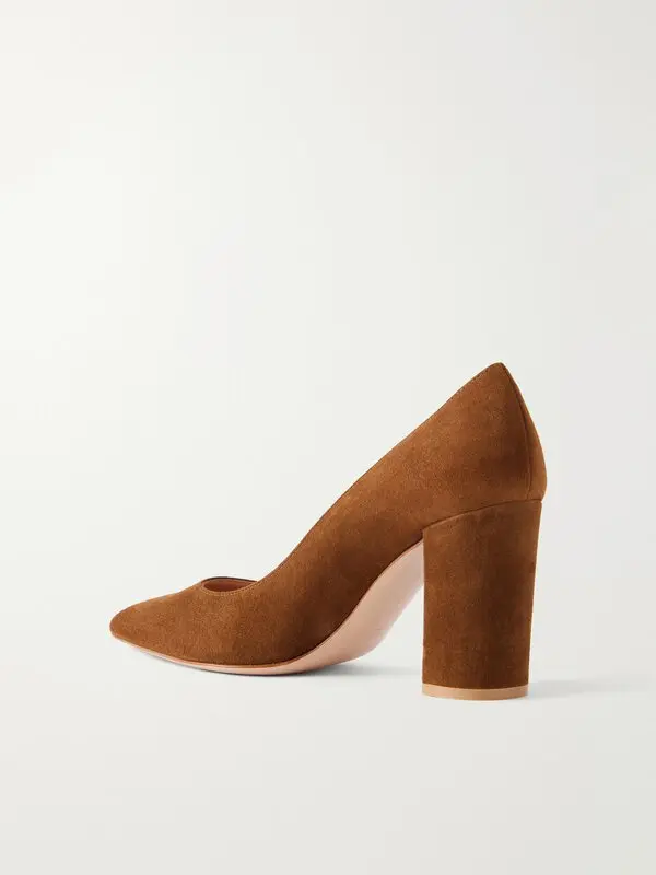 GIANVITO ROSSI Piper 85 Suede Pumps - Brown