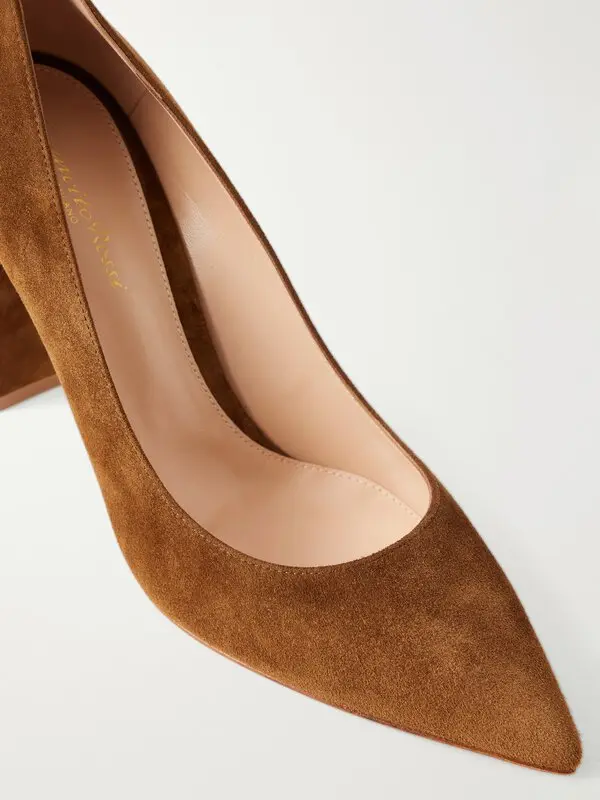 GIANVITO ROSSI Piper 85 Suede Pumps - Brown