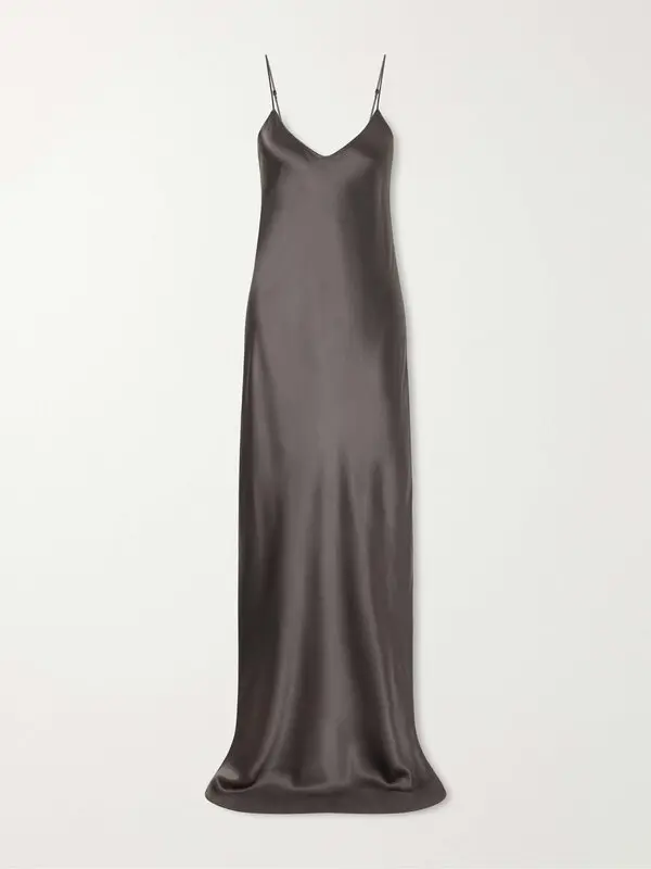 NILI LOTAN Cami Silk-charmeuse Gown - Gray