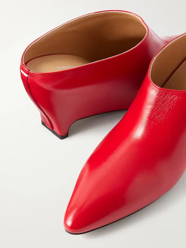 MAISON MARGIELA Heel-less Leather Mules - Red