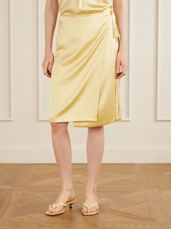 Aflalo Rixa Satin Wrap Midi Skirt