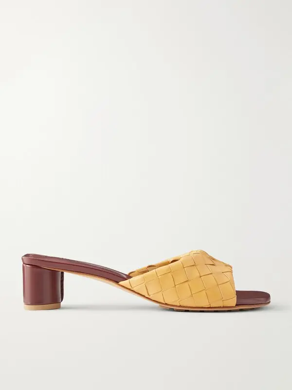 Bottega Veneta Livia Intrecciato Leather Mules - Neutrals