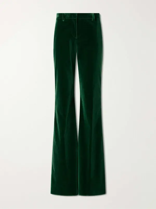 Etro Stretch-cotton Velvet Flared Pants
