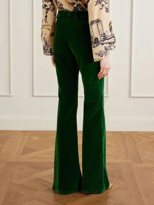 Etro Stretch-cotton Velvet Flared Pants