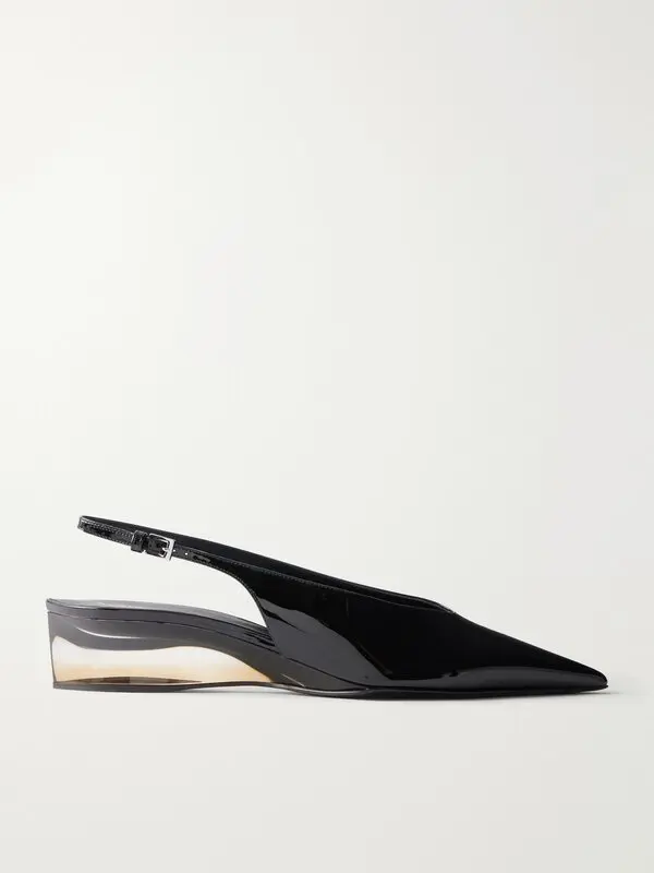 Alaïa Patent Leather Slingback Pumps - Black