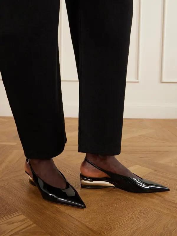 Alaïa Patent Leather Slingback Pumps - Black
