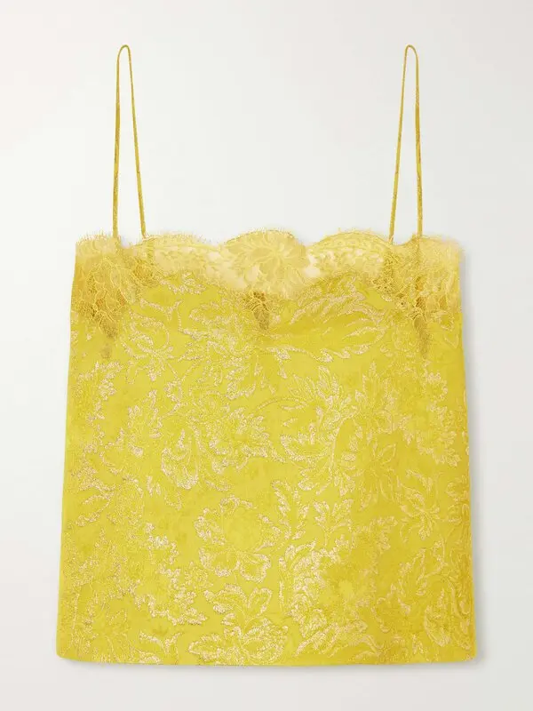 Saint Laurent Brocade And Lace Cami