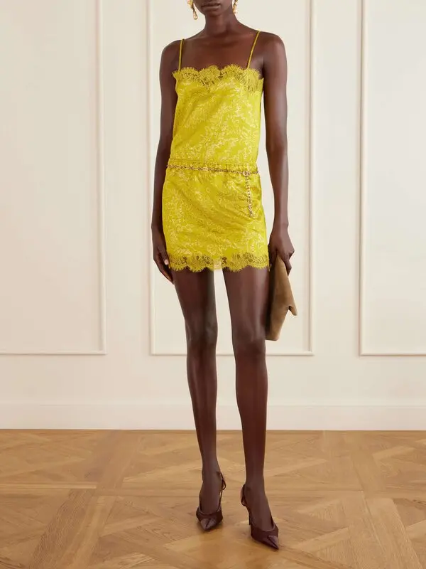 Saint Laurent Brocade And Lace Cami