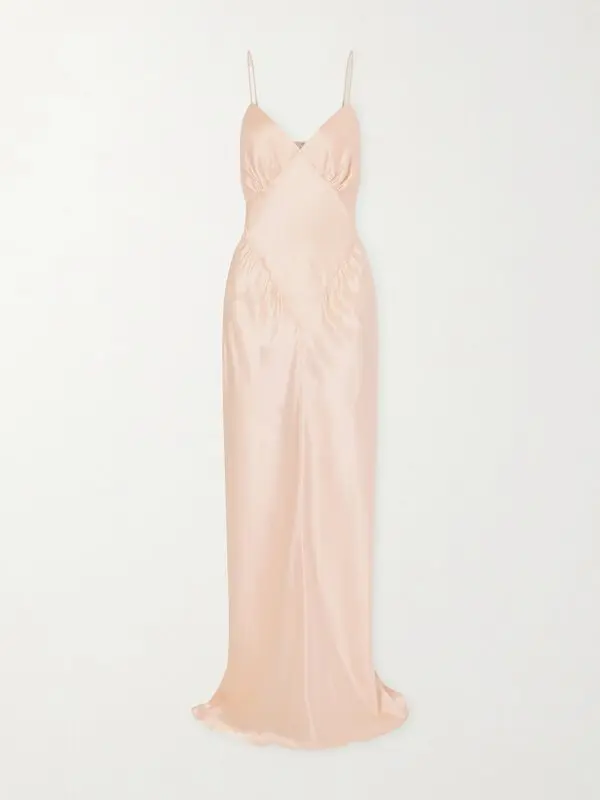 Aflalo Aire Silk-satin Maxi Dress - Pink