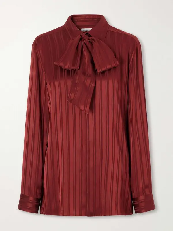 Saint Laurent Striped Silk Blouse