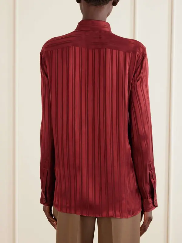 Saint Laurent Striped Silk Blouse