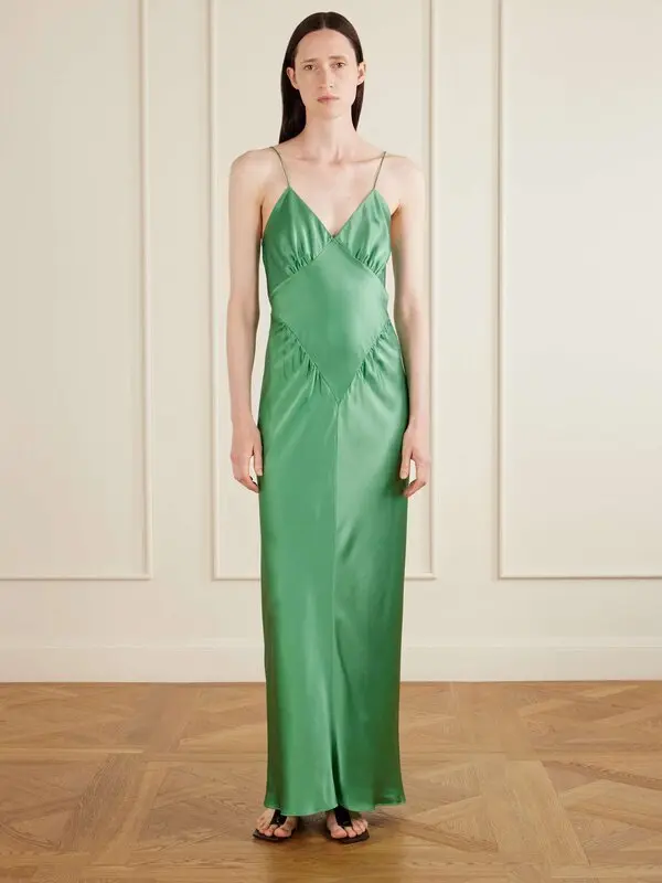 Aflalo Aire Silk-satin Maxi Dress