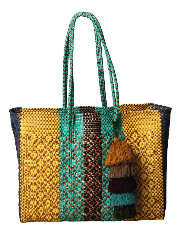 VERVE CULTURE Woven Tote Bag With Tassel Detail - One-color
