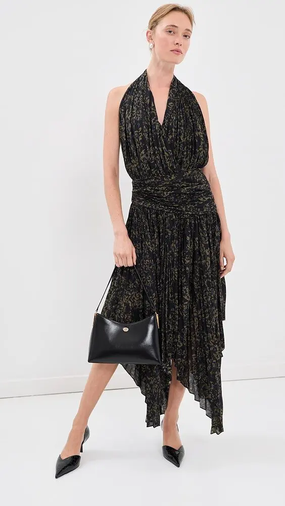 Proenza Schouler Paulina Halterneck Printed Maxi Dress