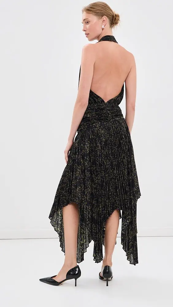 Proenza Schouler Paulina Halterneck Printed Maxi Dress