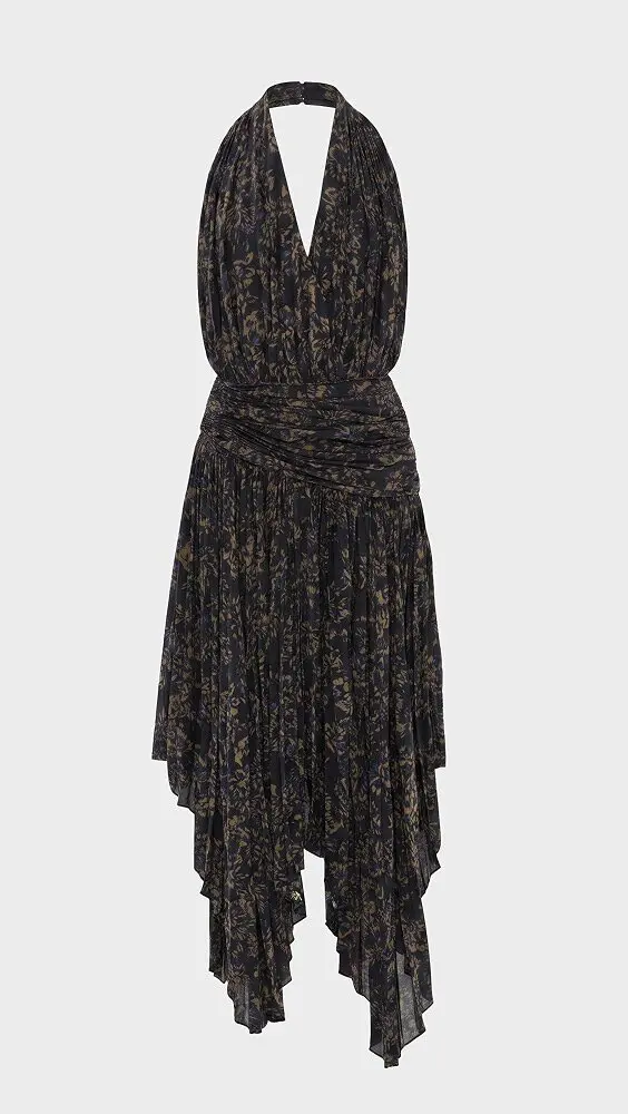 Proenza Schouler Paulina Halterneck Printed Maxi Dress