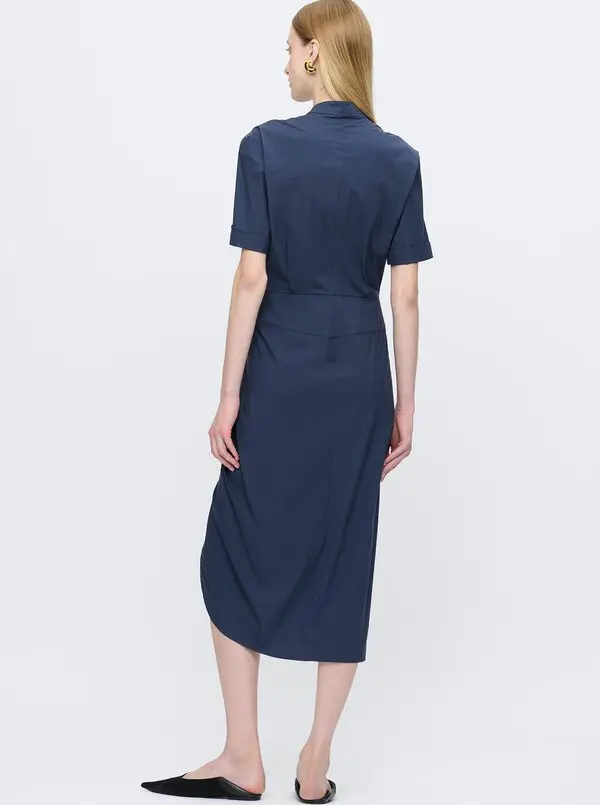 CALLAS MILANO Bali Wrap Dress With Pleated Trousers Detail - Navy