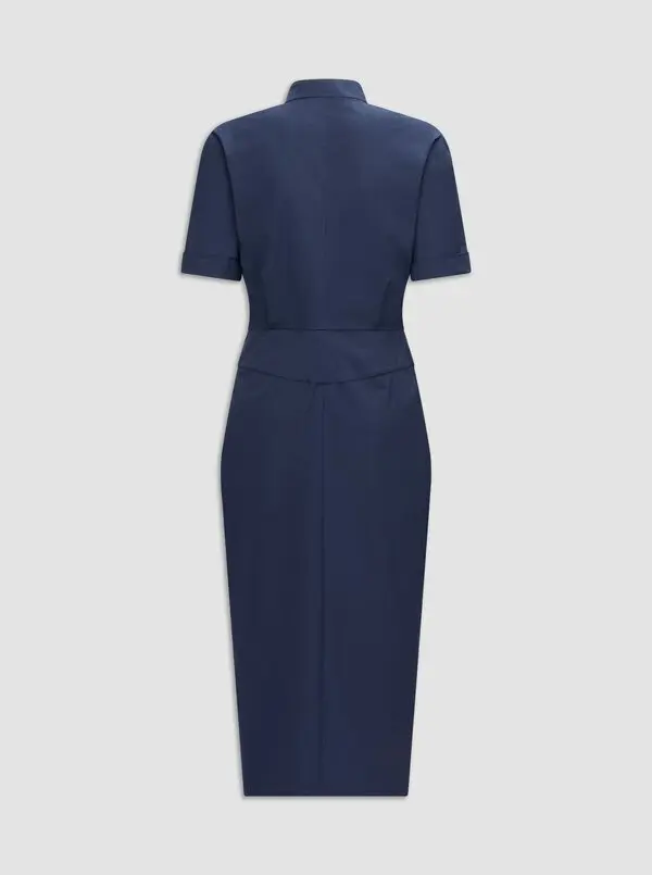 CALLAS MILANO Bali Wrap Dress With Pleated Trousers Detail - Navy