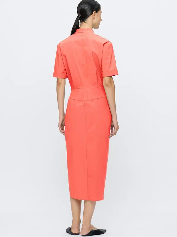 CALLAS MILANO Bali Wrap Shirt Dress - Coral
