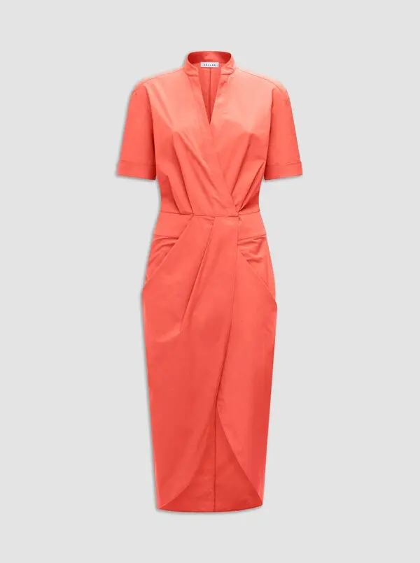 CALLAS MILANO Bali Wrap Shirt Dress - Coral
