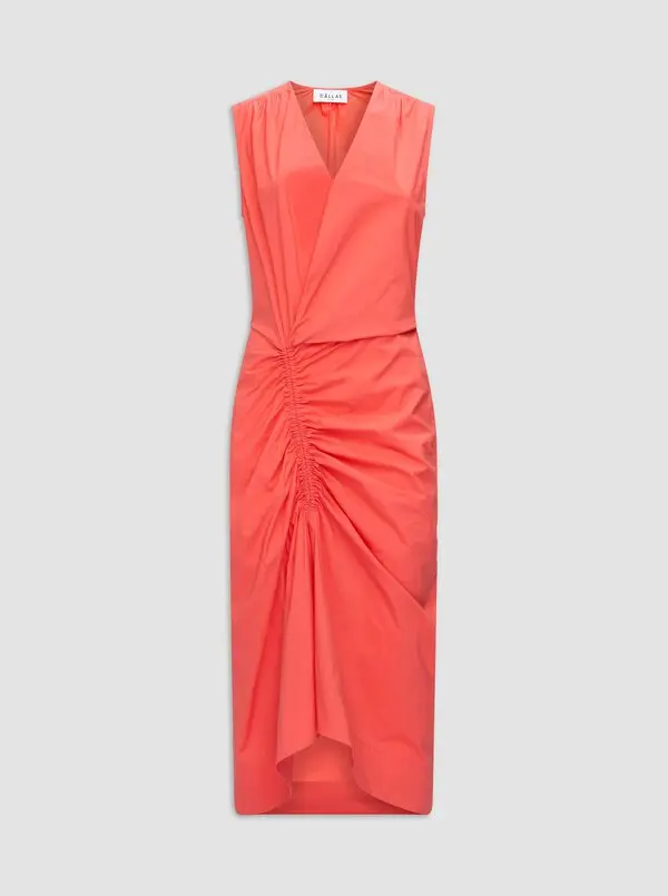 CALLAS MILANO Agnes V-neck Wrap Dress With Adjustable Ruching