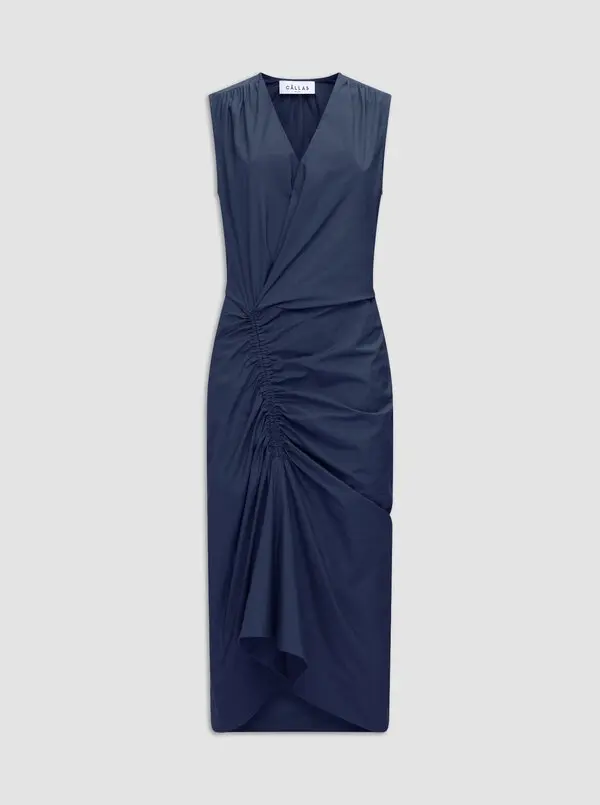 CALLAS MILANO Agnes V-neck Wrap Dress With Ruching