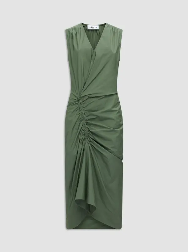 CALLAS MILANO Agnes V-neck Wrap Dress With Ruching