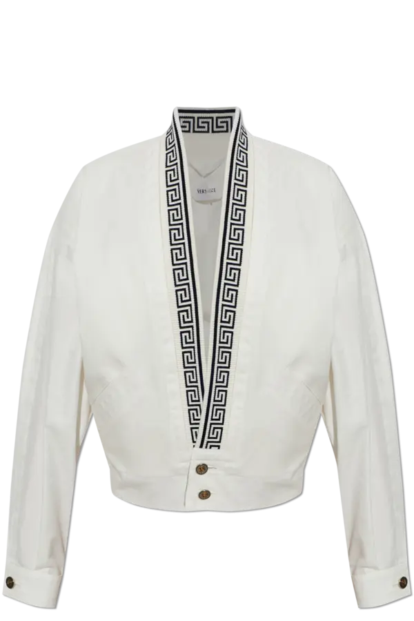Versace Jacket With A Distinctive Greek Pattern - White