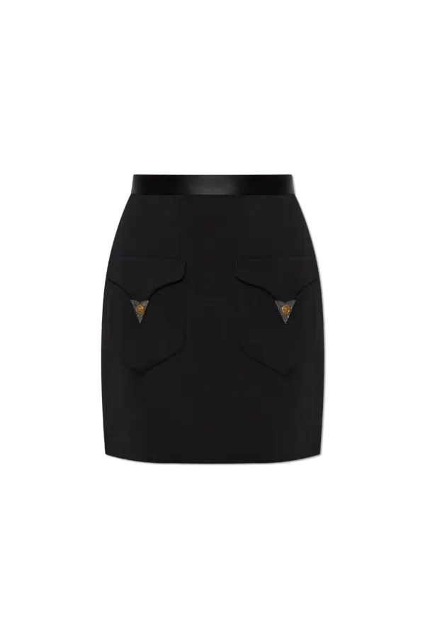 Versace Wool Skirt With Pockets - Black