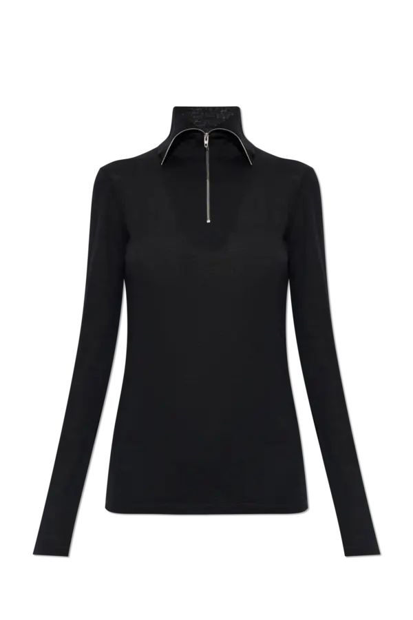 JIL SANDER Top With A Stand-up Collar - Black