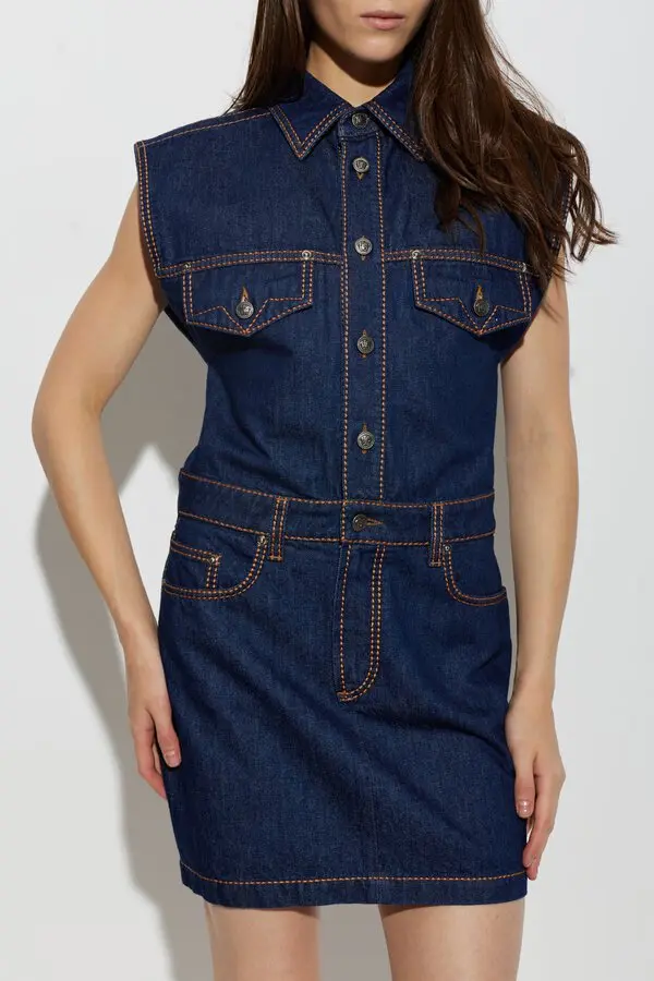 Versace Sleeveless Denim Dress