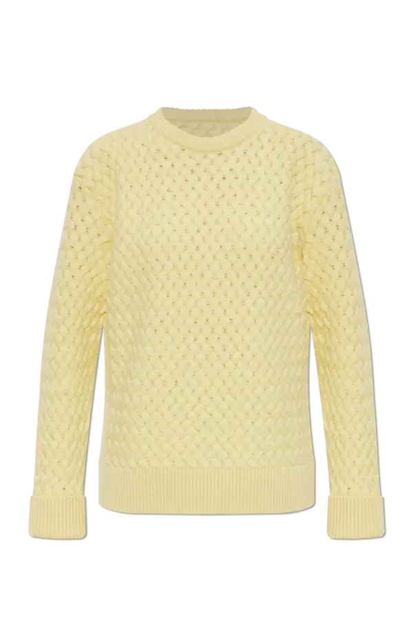 Bottega Veneta Wool Sweater With A Crew Neckline - Yellow