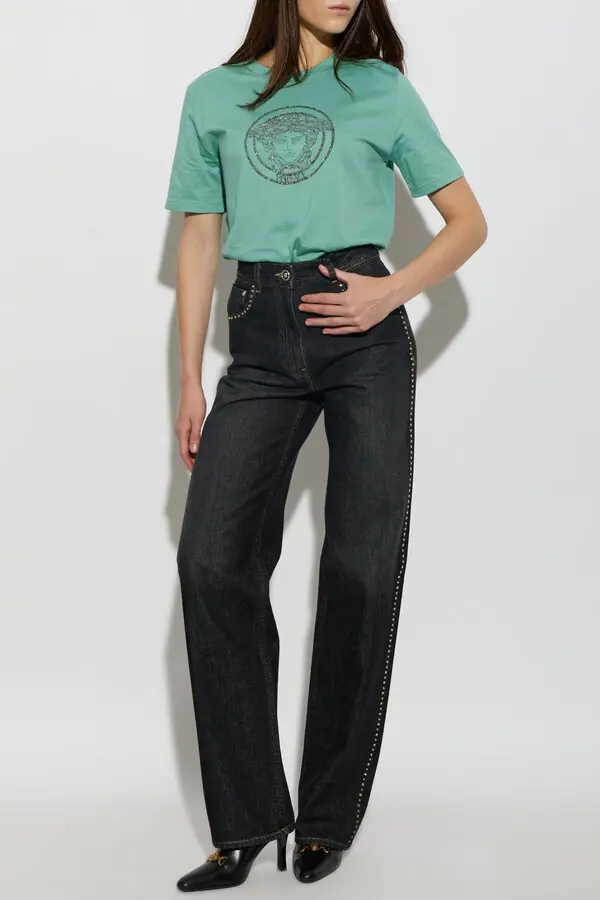 Versace T-shirt With Shimmering Crystals