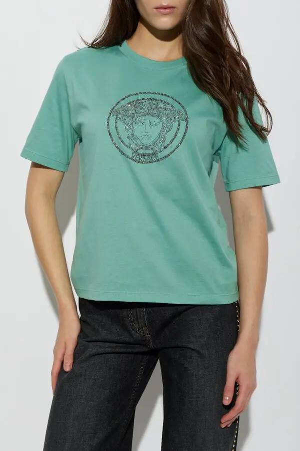 Versace T-shirt With Shimmering Crystals
