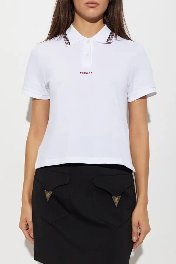 Versace Polo With Embroidered Logo