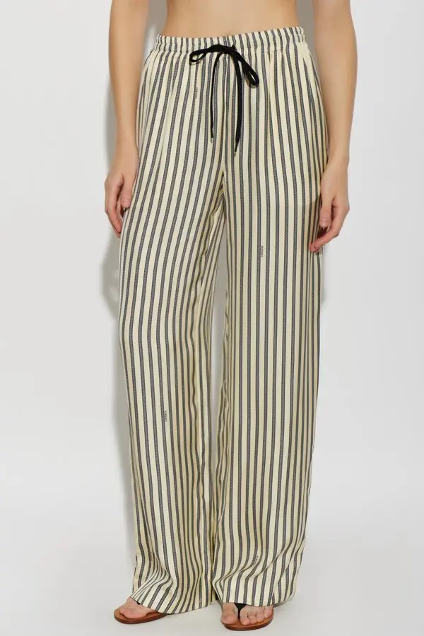 Versace Silk Pants With "the Meandros" Print