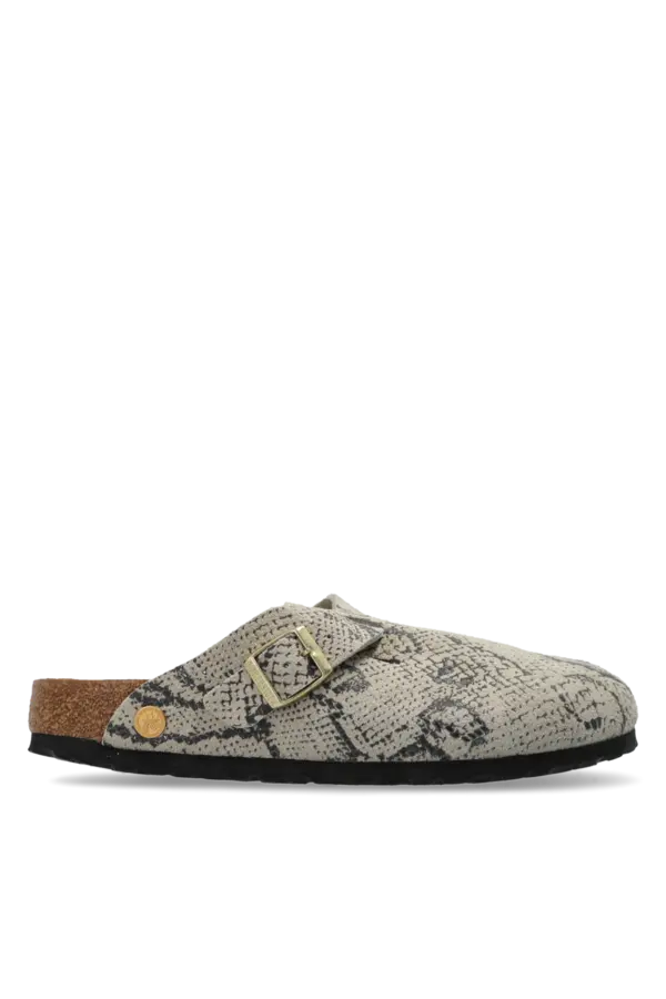 BIRKENSTOCK Boston Rivet Logo’ Slides - Cream