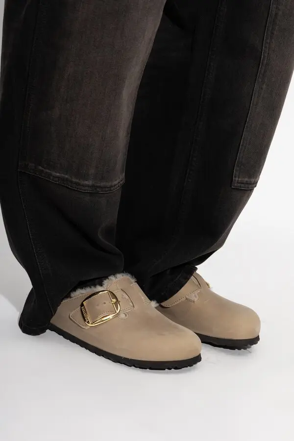 BIRKENSTOCK Boston Big Buckle Shearling Slides