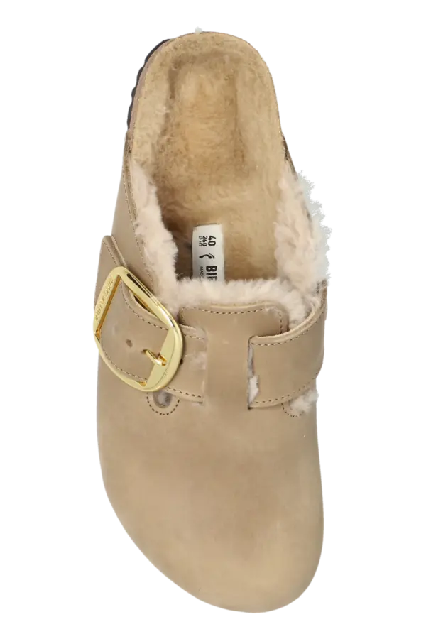 BIRKENSTOCK Boston Big Buckle Shearling Slides