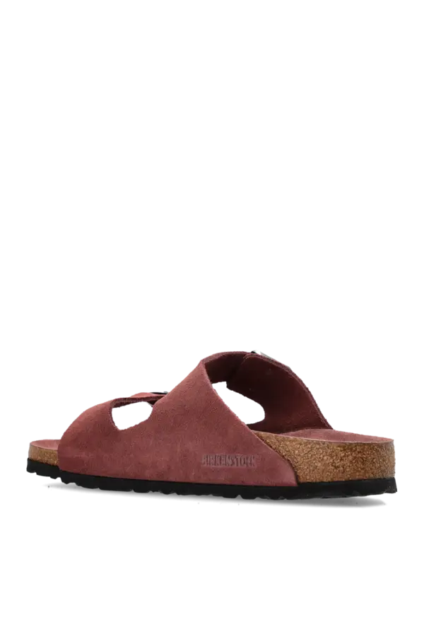 BIRKENSTOCK Arizona Suede Slides With Adjustable Buckles - Pink