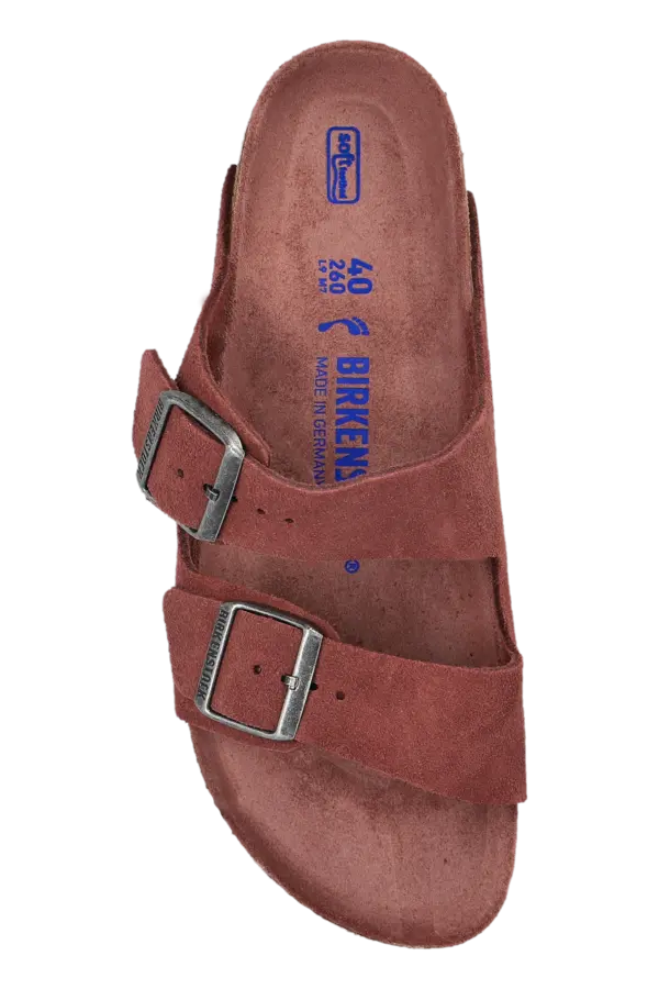 BIRKENSTOCK Arizona Suede Slides With Adjustable Buckles - Pink
