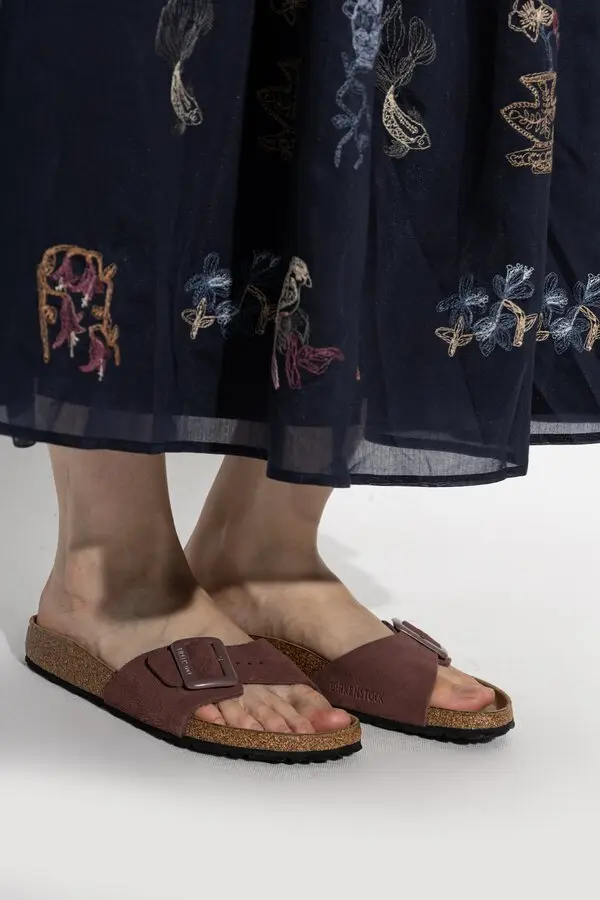 BIRKENSTOCK Madrid Cushion Buckle Suede’ Slides