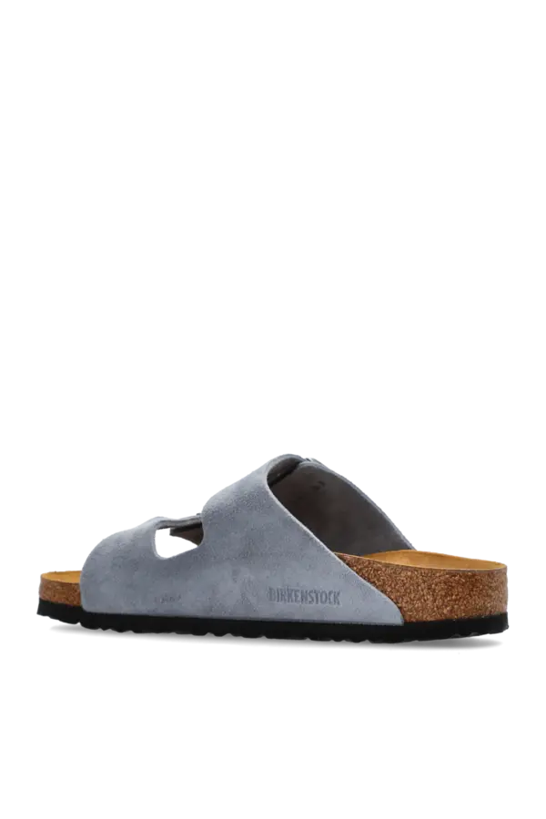 BIRKENSTOCK Arizona Suede Slides With Metal Buckles - Blue