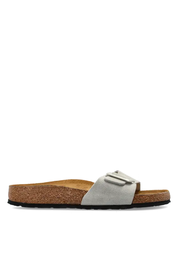 BIRKENSTOCK Madrid Cushion Buckle Suede’ Slides - Grey