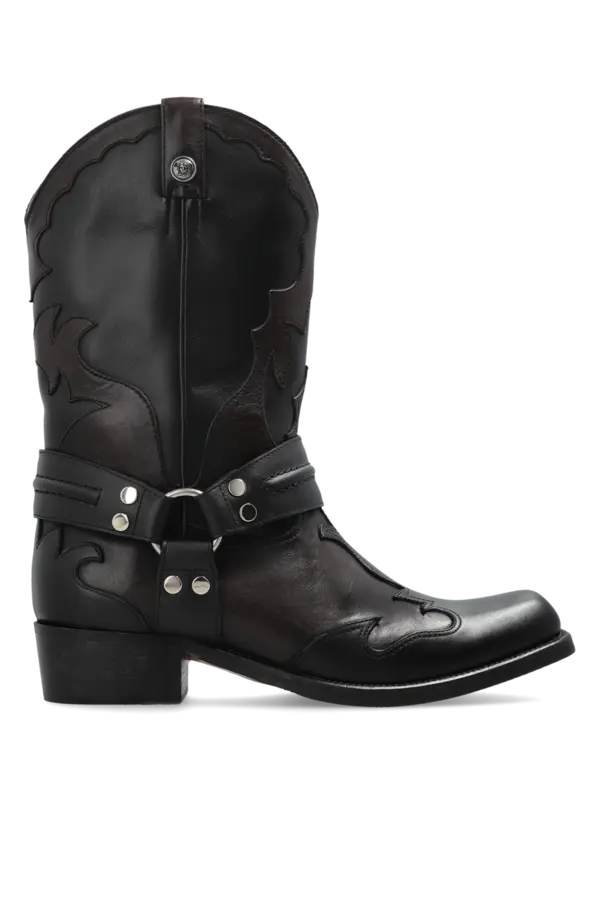 Versace Sylvester" Cowboy Boots - Black