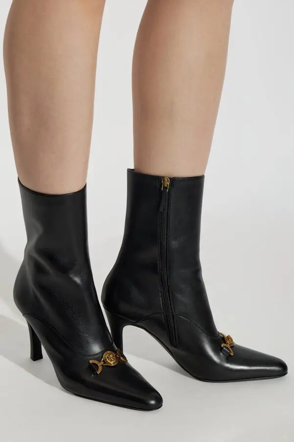 Versace Leather Heeled Ankle Boots "marisa