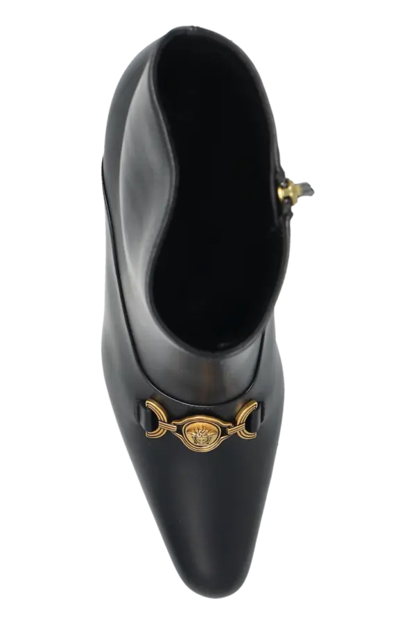 Versace Leather Heeled Ankle Boots "marisa