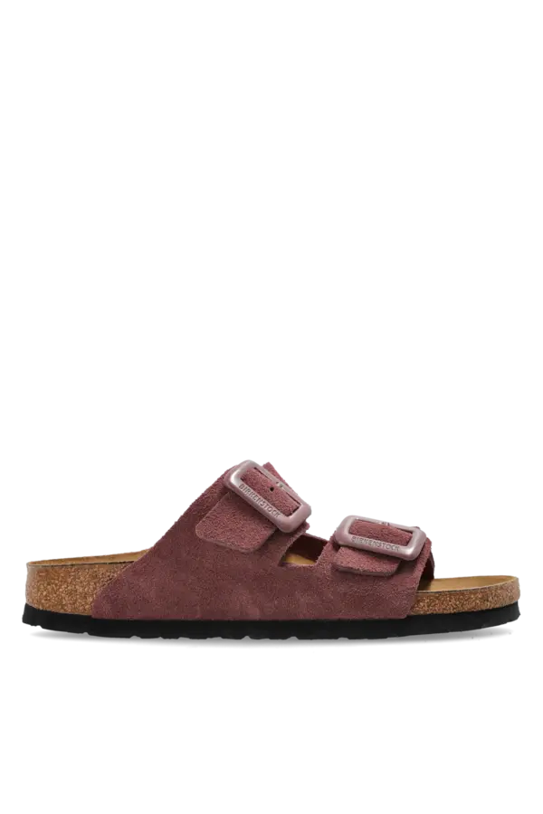 BIRKENSTOCK Arizona Cushion Buckle Suede’ Slides - Pink
